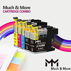 MM MUCH & MORE Compatible Ink Cartridge Replacement for Brother LC203XL LC-203XL LC203 XL for MFC-J480DW MFC-J880DW MFC-J4420DW MFC-J680DW MFC-J885DW Printer (5-Pack, 2 Black, Cyan, Magenta, Yellow)