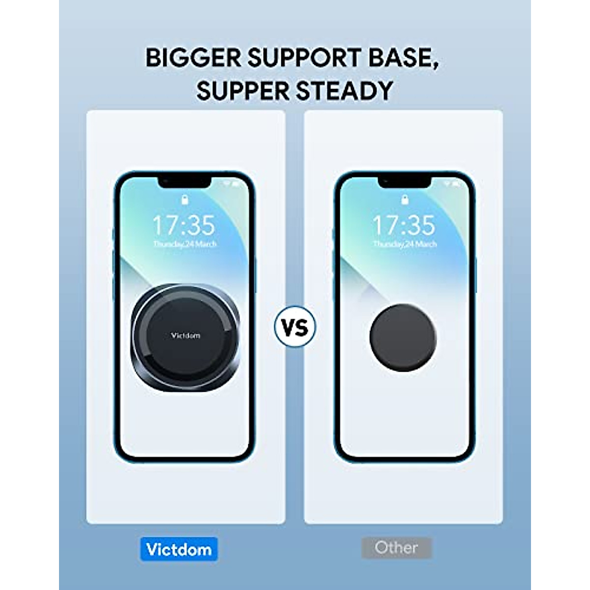 Victdom for MagSafe Car Mount [20 Strong Magnets] Magnetic Phone Holder for Car [Stable Metal Hook Clip] iPhone Car Mount for Vent Fit iPhone 14/13/12 Series and All Phones Metal Rings Included