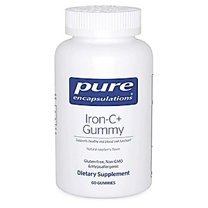 Pure Encapsulations Iron-C+ Gummy |Great-Tasting Blend of Iron and Vitamins to Support Healthy Red Blood Cell Function* | 60 Gummies | Natural Raspberry Flavor*
