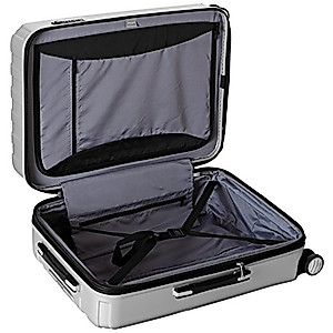 DELSEY Paris Titanium Hardside Expandable Luggage with Spinner Wheels, Silver, Checked-Medium 25 Inch