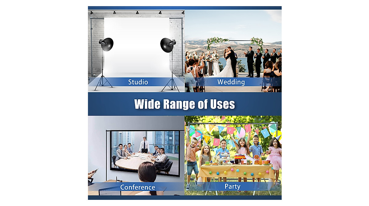 Heavy-Duty 10x7ft Backdrop Stand with Wheels for Photography & Events