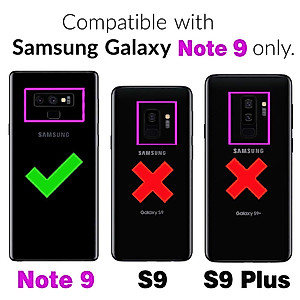 Asuwish Phone Case for Samsung Galaxy Note 9 Wallet Cover with Tempered Glass Screen Protector and Wrist Strap Mandala Flower Leather Flip Zipper Card Holder Slot Cell Note9 Not S9 Women Men Blue