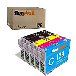 Run Star Remanufactured 126 Ink Cartridge Replacement for Epson 126 T126 use for Workforce 435 520 545 635 645 WF-3520 WF-3530 WF-3540 WF-7010 WF-7510 WF-7520 Stylus NX430 Printer, 5 Pack