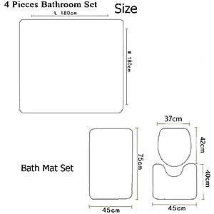 Yuaobeimei Golden Sunflower and Butterfly Floral Patterned Shower Curtain Set 4 Pieces 3D Printing Floral Bathroom Decor with Bath Rugs Mat,and 12 Hooks, 71x71inch