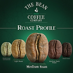 The Bean Organic Coffee Company Vanilla Bean, Medium Roast, Whole Bean Coffee, 16-Ounce Bag