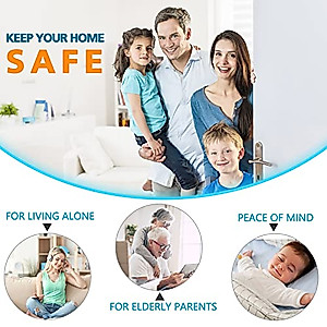 Home Security Door Lock, Upgrade Easy Open Childproof Door Reinforcement Lock with 3" Stop Withstand 800 lbs for Inward Swinging Door, Add Extra Lock to Defend Your Home Safe (Black)