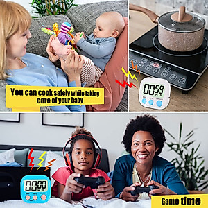 4-Piece Multi-Function Electronic Timer, Learning Management, Suitable for Kitchen, Study, Work, Exercise Training, Outdoor Activities(not Including Battery)