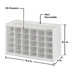 BLACK+DECKER Storage Organizer, 30 Drawer Modular Storage System, Easily Stackable (BDST40730FF), Clear, 1 Count (Pack of 1)