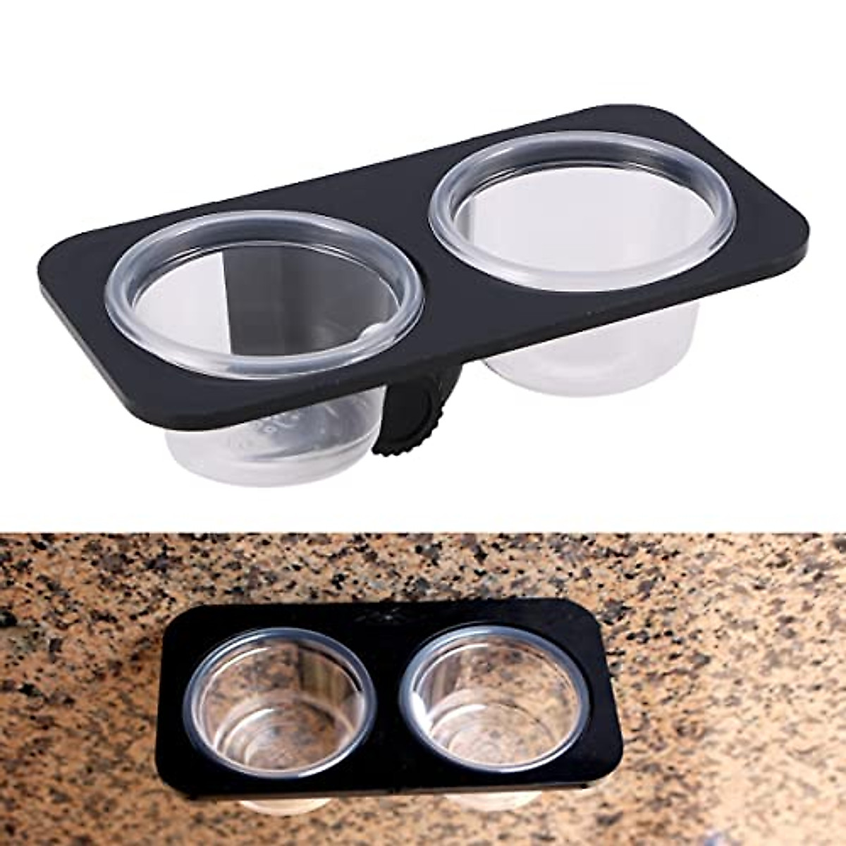 Mipcase 2pcs X Water Drinking Scorpion- Grid Feed Bark Type| Calcium Turtle Ledge-Small Plastic Geckos Sand Feeder Iguana Reptiles Supplies Fountain Cork Double Improved Tank Small