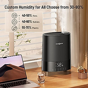 Humidifiers for Large Room,PARIS RHÔNE 6L Ultrasonic Cool and Warm Mist Humidifiers for Home Bedroom,Top Fill Air Humidifier with Remote,Humidity Sensor,LED Panel,Essential Oil, Valentine Gifts