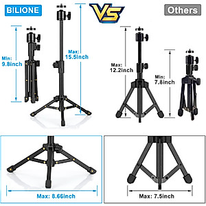 BILIONE Webcam Tripod Stand, for Logitech Webcam C920 C922 C930e C920S C920 C615 C960 C920x BRIO 4K NexiGo N60, Extendable Stand for Desk, Lightweight Mini Webcam Tripod with 1/4" Thread