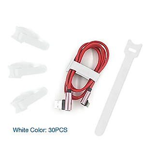 Besign 60 Pack Fastening Cable Straps, Reusable Cord Organizer, Keeper Holder, Cable Ties for Earphones, Earbuds, Headphones, Home Office Tablet, PC, TV Wire Management, Black and White