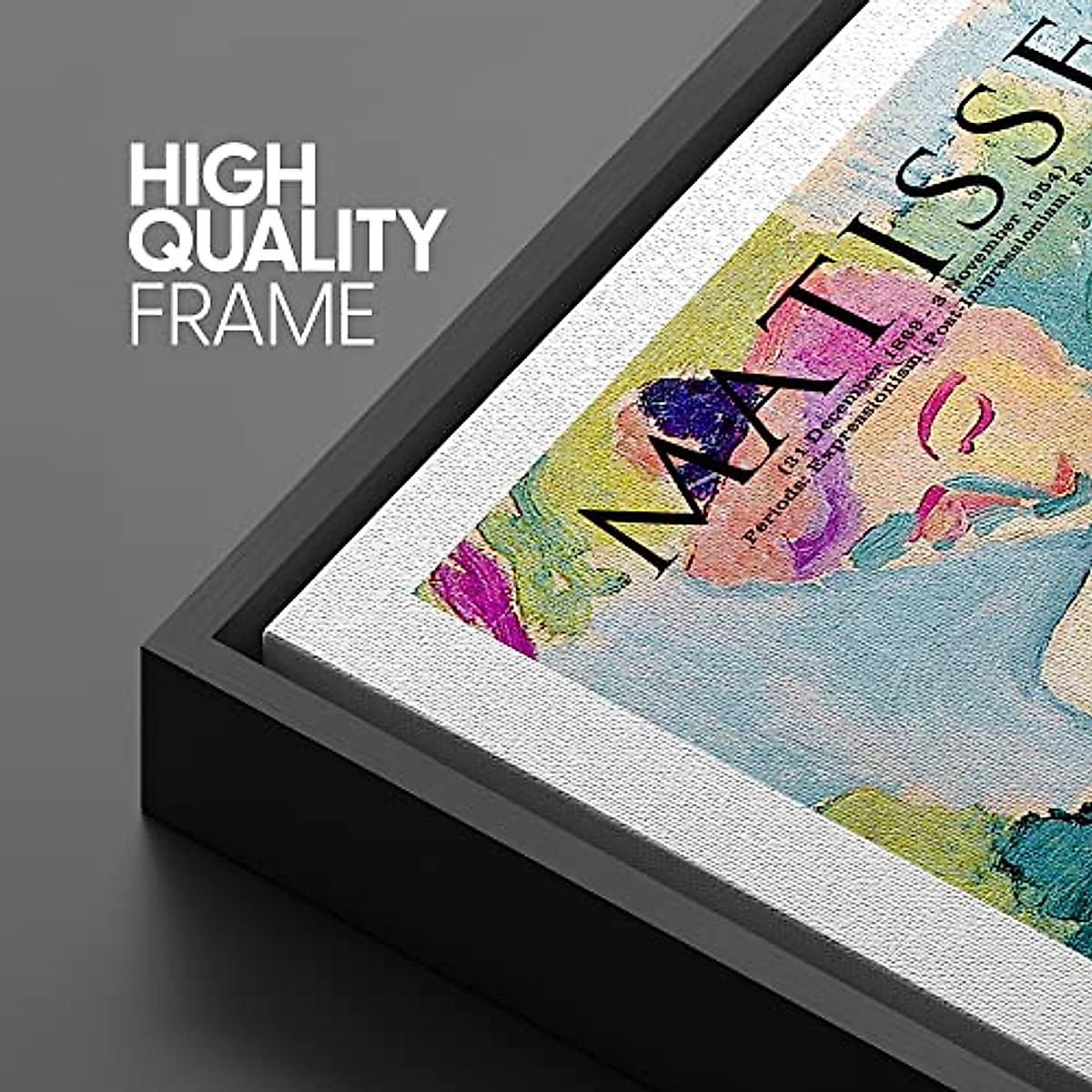 SIGNLEADER Framed Canvas Print Wall Art Matisse Woman in Garden by Matisse Abstract Brushstroke Illustrations Expressionism Traditional Colorful Multicolor for Living Room, Bedroom, Office - 16"x24" Black