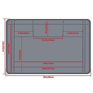 Sanbege Under Sink Mat Liner 34" x 22", Trimmable Kitchen Cabinet Protector Tray, Multipurpose Silicone Waterproof Mat for 36" Cabinet and Crafting, Pet Bowls, Floor Organization (Grey)