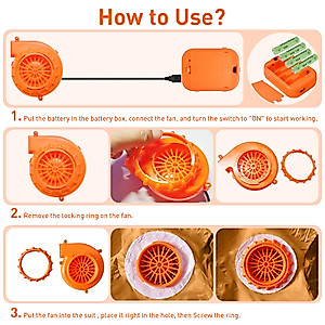 Uderwarb Inflatable Costume Fan Replacement, Mini Blower Fan Dinosaur Pump for Inflatable Costume Blow Up