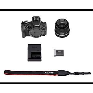 Canon EOS R100 RF-S18-45mm F4.5-6.3 is STM Lens Kit, Mirrorless Camera, RF Mount, 24.1 MP, Continuous Shooting, Eye Detection AF, Full HD Video, 4K, Lightweight, Wi-Fi, Bluetooth, Content Creation