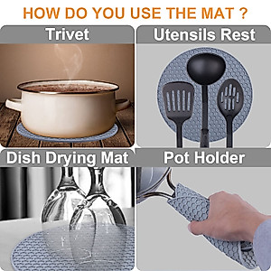 ANZEKE Vented Collapsible Microwave Splatter Cover,Food Cover,Colander Kitchen Gadget,Include Anti-scald Silicone Mats,Dishwasher-safe,BPA-FreeSilicone & Plastic（2Set Grey And Red)