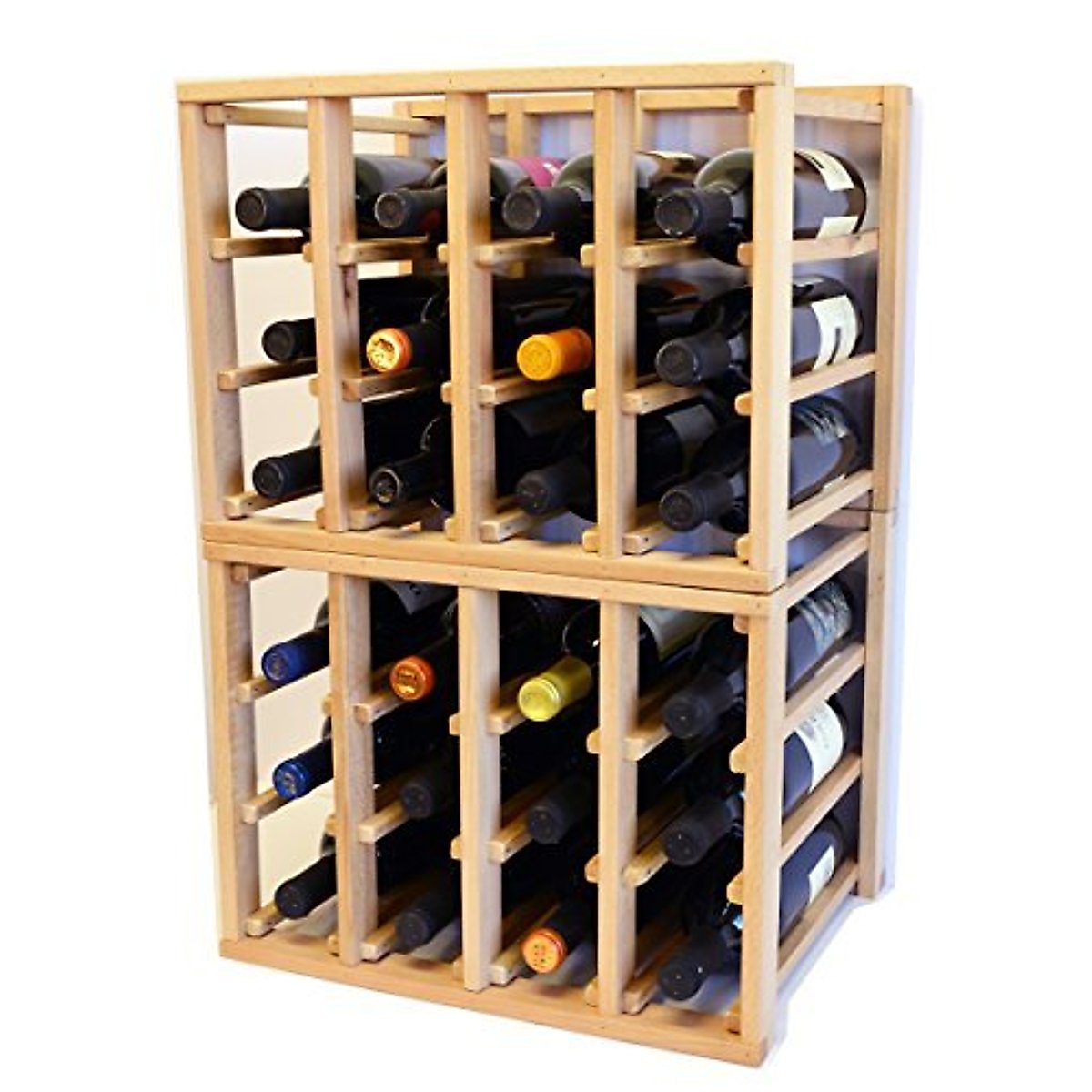 sfDisplay.com,LLC. 24 Bottle Modular Stackable Wine Rack Stack As Many Sets Together (1 Set = 24 Bottle Capacity)