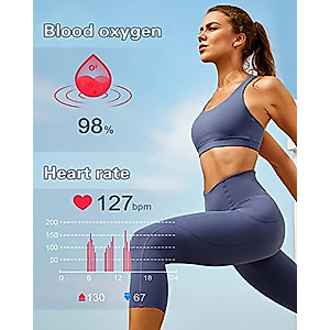 HUAKUA Smart Watches for Women Men (Answer/Make Calls) Compatible with iPhone/Android Phones, Reloj para Mujer Hombre Round Fitness Tracker with Heart Rate Monitor Sleep/Steps Tracker Waterproof Pink