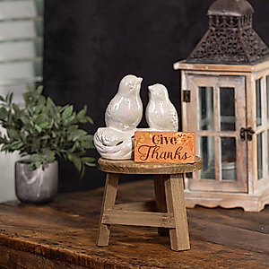 RUSTIX Mini Wooden Stool Rustic Decorative Tiny Stool Ideal Accent Stool for Small trinkets, Plants and Decor - 7" W x 5.75" H