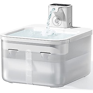 DownyPaws Wireless Cat Water Fountain, Battery Operated Automatic Pet Water Fountain with Motion Sensor, 84oz/2.5L Ultra Quiet Dog Water Dispenser Inside