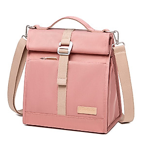 Roll Top Lunch Bag for Men & Women, Artelaris Small Portable Lunch Box Insulated Lunch Bag, School & Work Tote Lunch Bag, Boys & Girls Lunch Box Cooler with Side Pocket Lunchbag, Lunchbox, Park Picnic