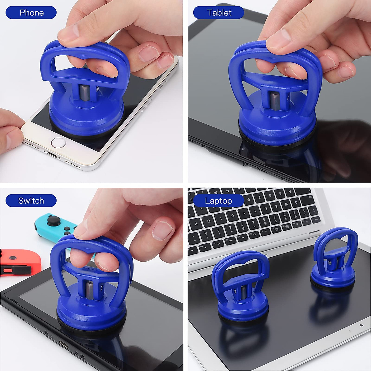STREBITO Suction Cups Heavy-Duty 2 Pieces Screen Suction Cups Tool for iMac, iPhone, MacBook, iPad, TV, Phone, Laptop, Computer, Tablet, LCD Screen Remover, Small Dent Puller
