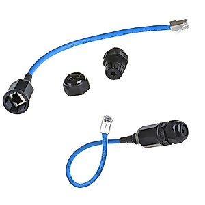 ANMBEST 2PCS M20 RJ45 Waterproof Cat5/5e/6 8P8C Connector IP67 Ethernet LAN Cable Connector Double Head with Shield Cat6 Network Cable Outdoor LAN Coupler Adapter Male to Female