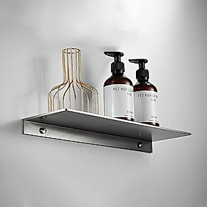 Melairy Brushed Corner Shelves, Shower Shelf Shelf no Drilling Shower Basket Caddy Shower Organiser Storage Aluminum Silver 7.87inch