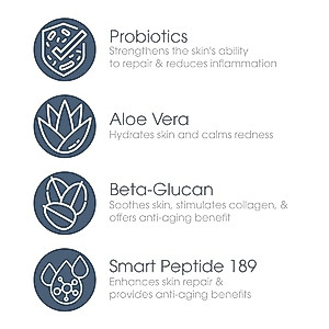 Glowbiotics Probiotic Revitalizing Cleanser: Gentle Hydrating Face Wash for Sensitive Skin | Removes Dirt, Oil & Makeup, Soothes Redness, with Peptides & Aloe Vera