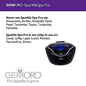 Gemoro 1790 Sparkle Spa Pro 750ml Professional Ultrasonic Machine with 5 Cleaning Cycles and Black Digital Timer