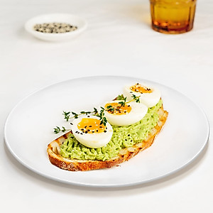 HSDT Melamine Restaurant Plates White 11 Inch Wide Side Flat Bottom Deep Round Dinner Plates Salad Plates Lunch Plates Durable and Easy to Clean Set of 6,PYW-11-06