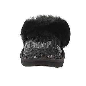 UGG Unisex-Child Cozy Ii Mirror Ball Slipper, Black, 2 Little Kid