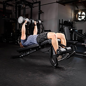 Titan Fitness Single Post Adjustable FID (Flat/Incline/Decline) Bench, Rated 1,500 LB, Weight Training Bench