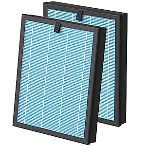OFFICIAL MJ005H Replacement Filter for POMORON MJ005H Air Purifiers, High Efficiency HEPA Air Filter, 4-Stage Filtration, Activated Carbon Multi-Layer Filter for Dust Smoke Pet Dander Pollen, 2 Pack