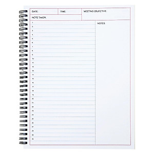 Juvale 2 Pack Meeting Notebooks for Work Organization, Office and Daily Notes, 80 Sheets, Spiral Bound Planner (8.5 x 11 In)