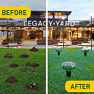 Solar Mole Repellent 12 Pack,Gopher Repellent Ultrasonic Waterproof for Outdoor Garden Lawn Yard Get Rid of Gophers, Moles, Groundhogs，Voles