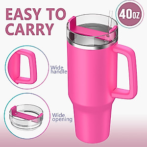 VBV 40 oz Tumbler with Handle and Straw, BFA Free Tumbler with Lid and Straw, Double Wall Vacuum Reusable Stainless Steel Insulated Water Bottle for Home, Office and Travel