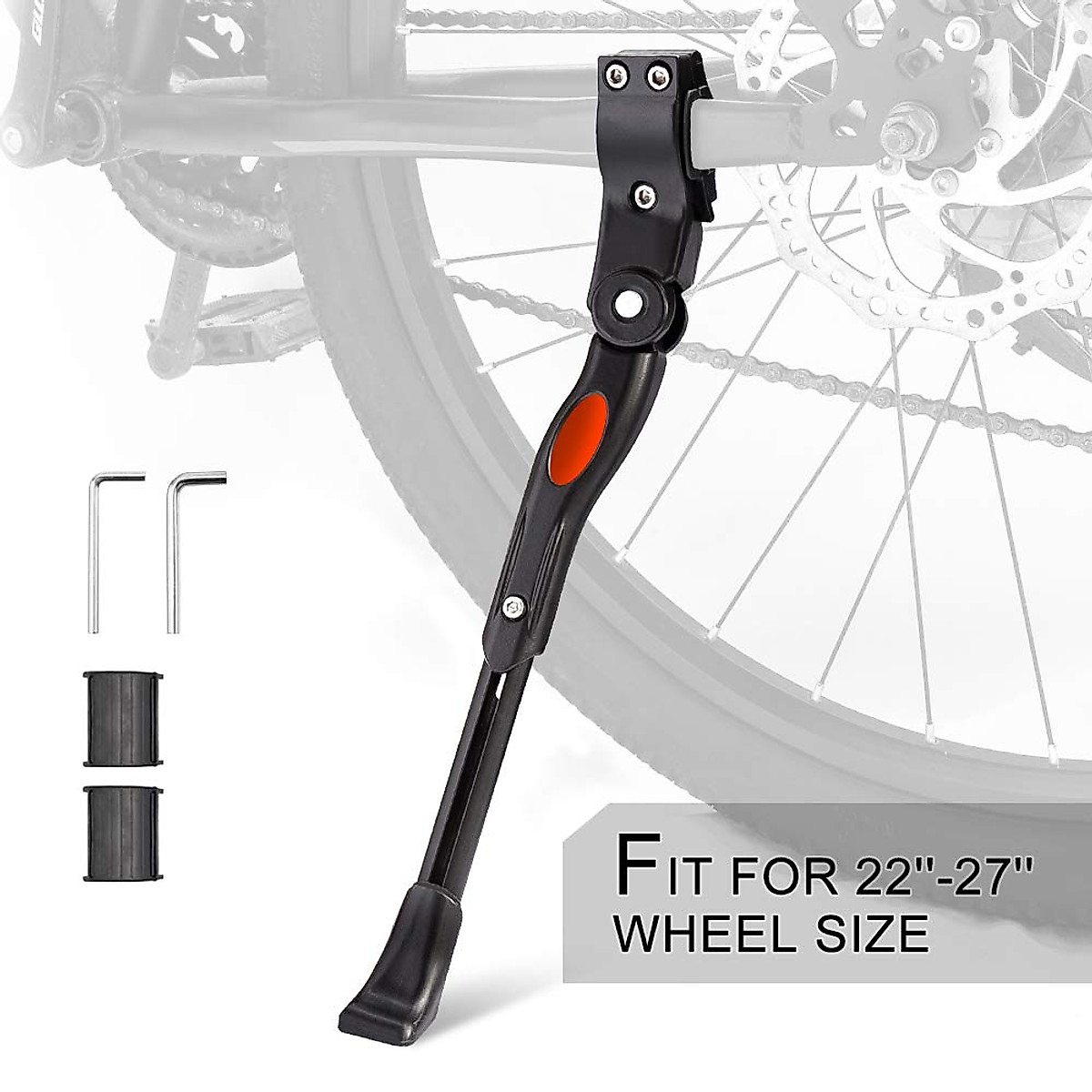 AUZNQEV Bike Kickstand Adjustable Bicycle Kickstand - Bike Stand for 22”-27” Road Bike/Mountain Bike - Aluminum Alloy Bike Kick Stand - Bicycle Accessories