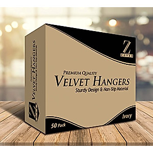ZOYER Premium Velvet Hangers (50 Pack, Ivory) Non-Slip Clothes Hangers - Strong and Durable Suit Hangers - Space Saving Coat Hangers, 360 Degree Rotatable Hook Pant Hangers.