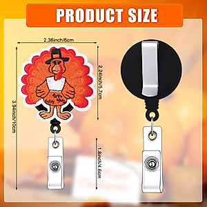 Tinlade 24 Pcs Thanksgiving Badge Reel Retractable Thanksgiving Pumpkin Badge Holders Cute Nurse Badge Reel Holiday Badge Holder with Swivel Clip ID Holder for Nurses, Doctor, Student Teacher Office