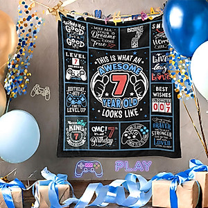 7 Year Old Boy Birthday Gifts, Birthday Gifts for 7 Year Old Boy, Best Gift for 7 Yr Old Boy Birthday Throw Blanket 50"X40", Seven Year Old Boy Birthday Gift Ideas, Birthday Present for Boys Age 7