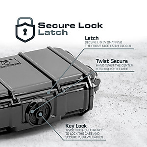 Seahorse 56 Portable Waterproof Dry Box Hard Protective Micro Case - Mil Spec/USA Made / IP67 Waterproof/Lockable/Airtight/Smell Proof - For Hand Tools, Hobby Tools