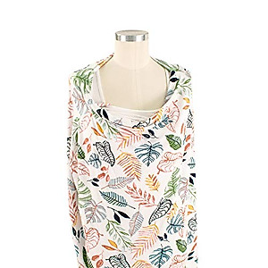 Bebe au Lait 5-in-1 Multi-Use Cover: Nursing Covers for Breastfeeding, Infinity Scarf, Nursing Shawl, Car Seat Cover, Shopping Cart Cover, Carrier Cover, Privacy Nursing Cover - Tropicana