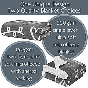Mom Blanket, Mom Birthday Gifts, Mothers Day Gifts from Daughter or Son, Snuggly Soft Cozy Throw Blankets Filled with Gratitude, Mom Gifts, Mothers Day Blanket 60x50 Inches (Grey, Fleece)