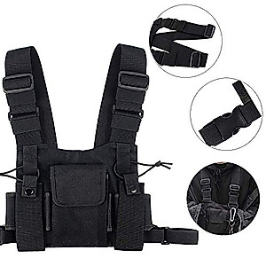 Croogo Universal Hands Free Radio Front Pack Pouch Hiphop Bag Chest Rig Vest Bag Harness Bag Two Way Radio Walkie Talkie Vest