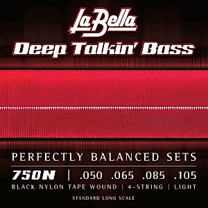 La Bella 750N Deep Talkin' Black Nylon Tape Wound Bass Guitar String 50-105