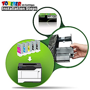 ToBeter Remanufactured PFI120 Ink Cartridge Pigment Tank Replacement for Canon PFI-120 PFI-120MBK PFI-120BK PFI-120C PFI-120M PFI-120Y Works with Image PROGRAF IPF TM-200 205 300 305 Printer (5-Pack)
