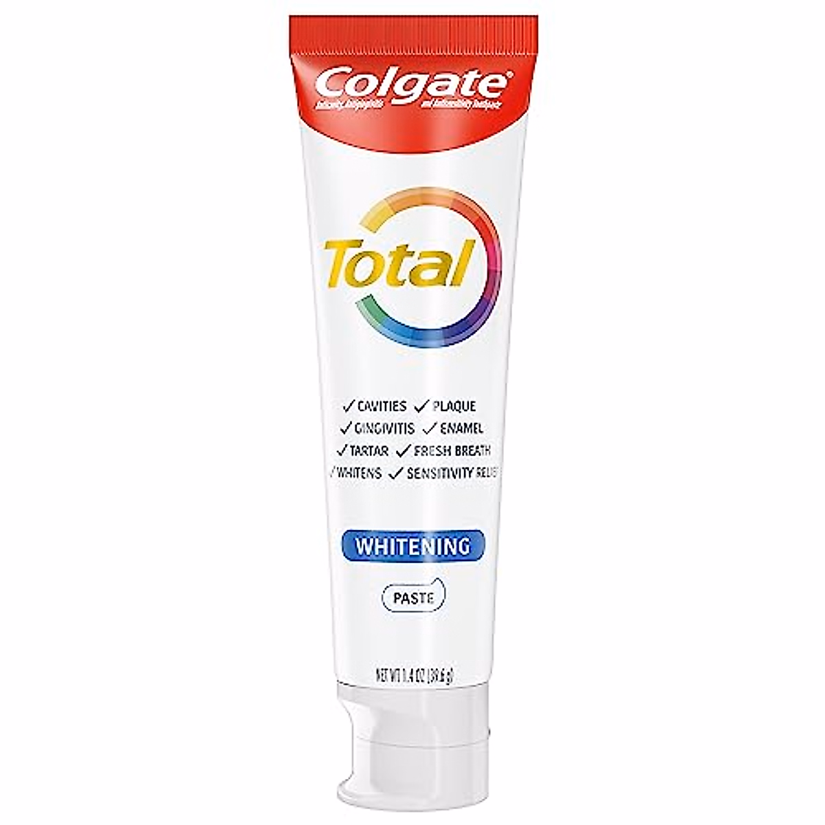 Colgate Total Whitening Travel Toothpaste, Mint Toothpaste for Travel, Carry-On Size Toothpaste, 1.4 Oz Tube