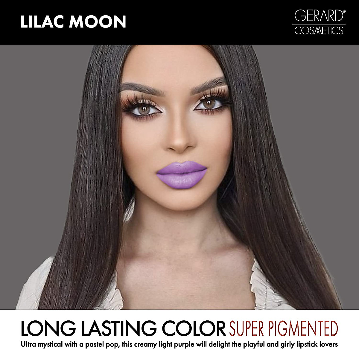 Gerard Cosmetics Lipstick Lilac Moon, Bright Purple Lipstick with Comfort Matte Finish, Highly Pigmented, Smooth Formula with Hydrating Ingredients, Cruelty Free & Made in USA